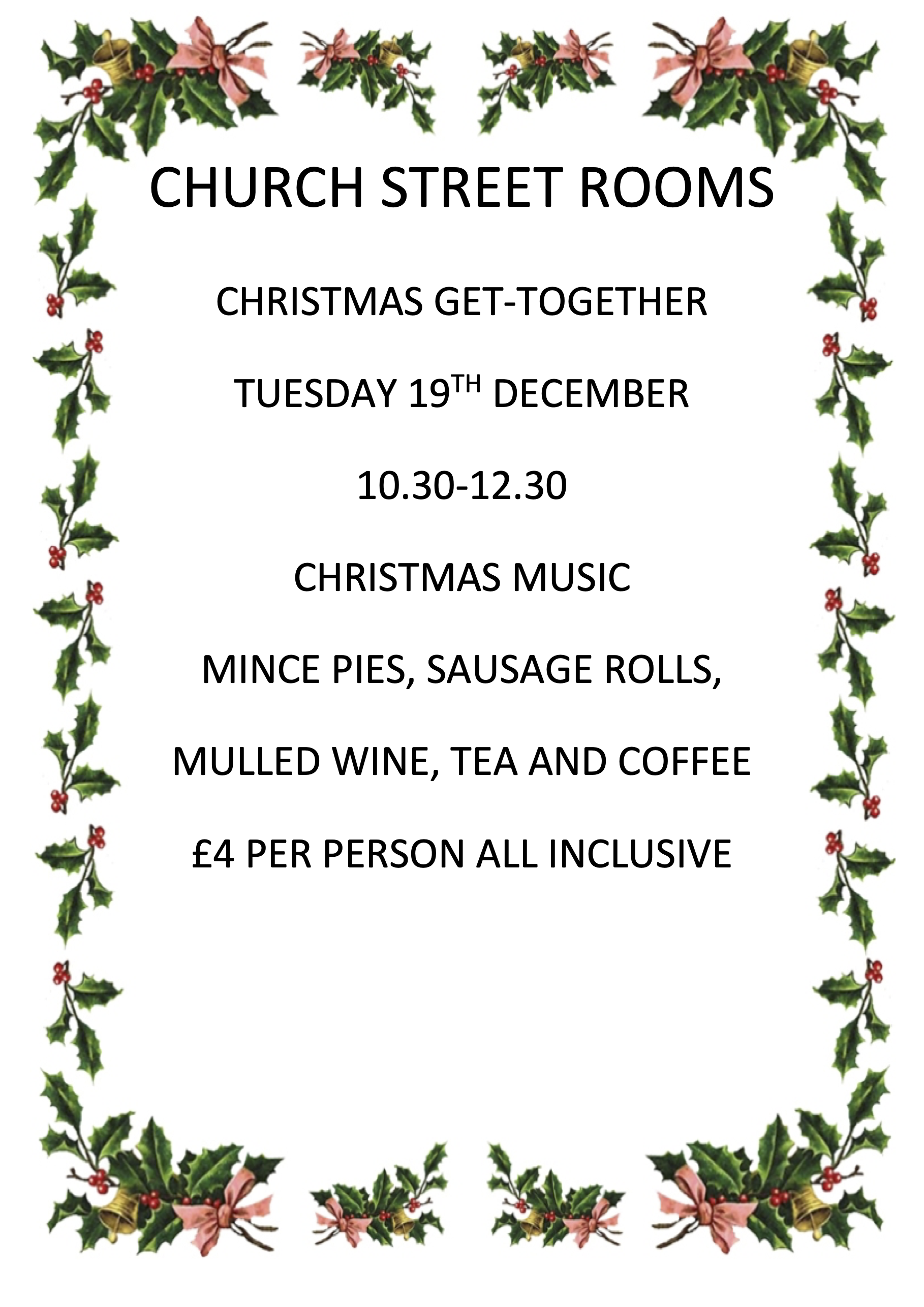 Christmas get-together – Church Street Rooms